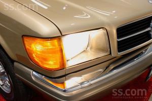 Yellow Mercedes-Benz 500 1985 in Riga, with an engine capacity of 5.00 L and mileage of 85 thousand km for 43000 €, photo 28 on AUTOMOTO.COM.LV