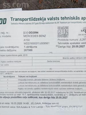 Mercedes-Benz A 150 2004 in Jelgava, with an engine capacity of 1.50 L and mileage of 268 thousand km for 2650 €, photo 21 on AUTOMOTO.COM.LV