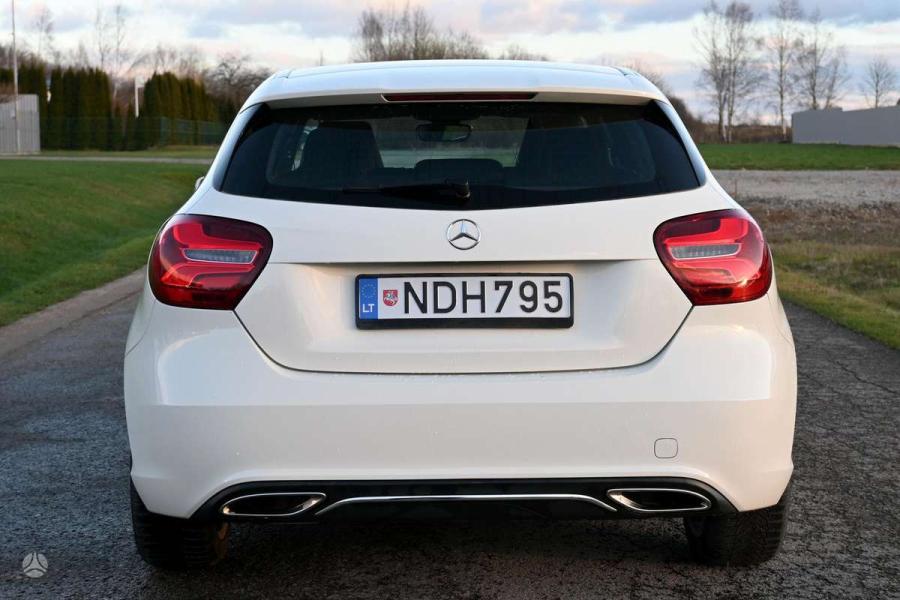 White Mercedes-Benz A 160 2017 in Kretinga, with an engine capacity of 1.60 L and mileage of 43 thousand km for 15999 €, photo 9 on AUTOMOTO.COM.LV