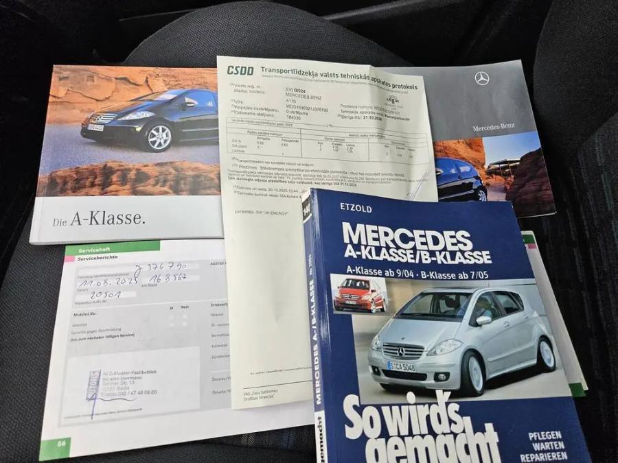 Blue Mercedes-Benz A 170 2006 in Jekabpils, with an engine capacity of 1.70 L and mileage of 185 thousand km for 2690 €, photo 34 on AUTOMOTO.COM.LV