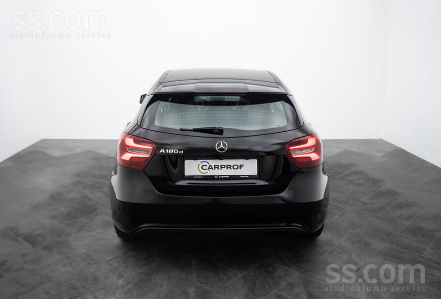 Black Mercedes-Benz A 180 2017 in Tallinn, with an engine capacity of 1.50 L and mileage of 123 thousand km for 14499 €, photo 5 on AUTOMOTO.COM.LV
