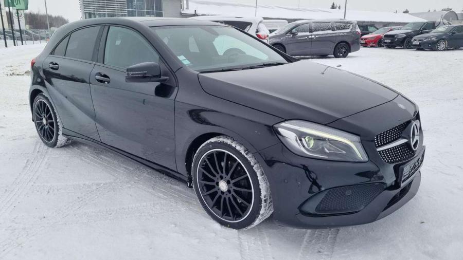Black Mercedes-Benz A 180 2017 in Siauliai, with an engine capacity of 1.46 L and mileage of 107 thousand km for 12200 €, photo 5 on AUTOMOTO.COM.LV
