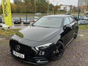 Black Mercedes-Benz A 180 2018 in Vilnius, with an engine capacity of 1.46 L and mileage of 98 thousand km for 19500 €, photo  on AUTOMOTO.COM.LV