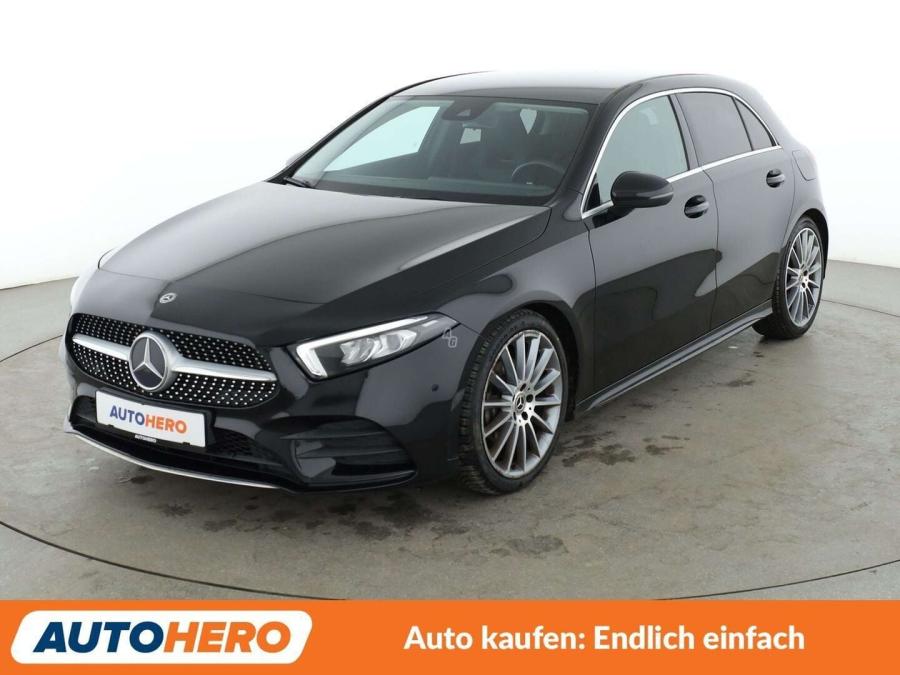 Black Mercedes-Benz A 180 2019 in Kaunas, with an engine capacity of 1.30 L and mileage of 94 thousand km for 24347 €, photo 1 on AUTOMOTO.COM.LV