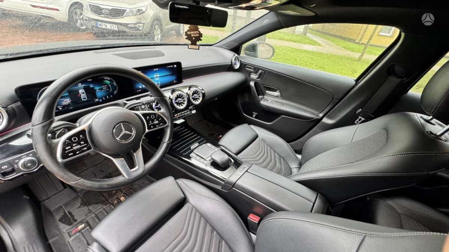 Black Mercedes-Benz A 180 2021 in Plunge, with an engine capacity of 1.95 L and mileage of 142 thousand km for 20500 €, photo 6 on AUTOMOTO.COM.LV