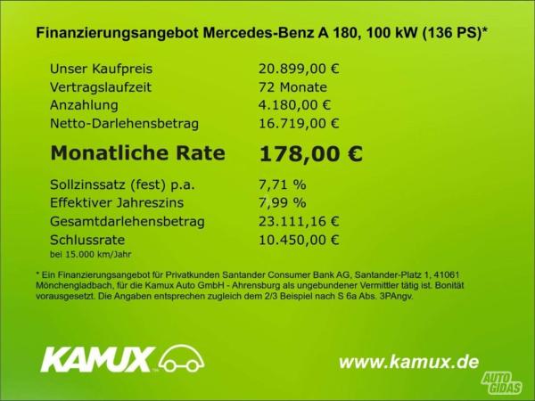 Melns Mercedes-Benz A 180 2022 Kauņa, ar dzinēja tilpumu 1.30 L un nobraukumu 71 tūkst. km par 23326 €, foto 6 vietnē AUTOMOTO.COM.LV