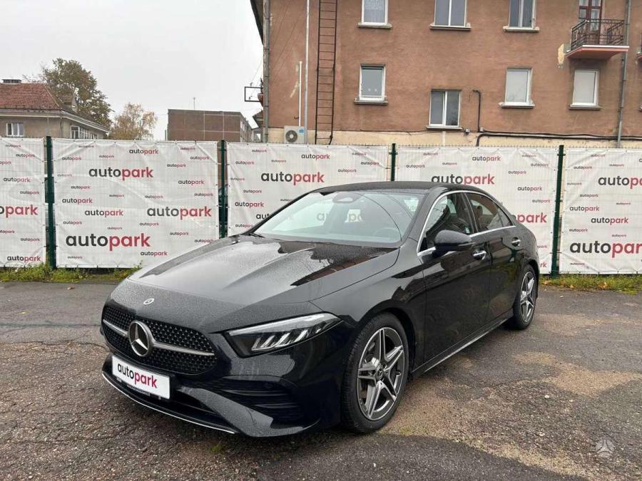Black Mercedes-Benz A 180 2024 in Klaipeda, with an engine capacity of 1.33 L and mileage of 18 thousand km for 28500 €, photo 1 on AUTOMOTO.COM.LV