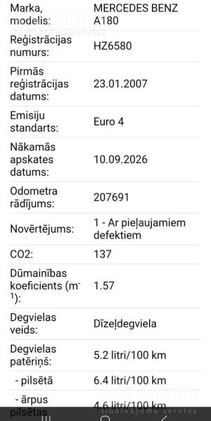 Pelēks Mercedes-Benz A 180 2007 Rīga, ar dzinēja tilpumu 2.00 L un nobraukumu 208 tūkst. km par 2099 €, foto 20 vietnē AUTOMOTO.COM.LV