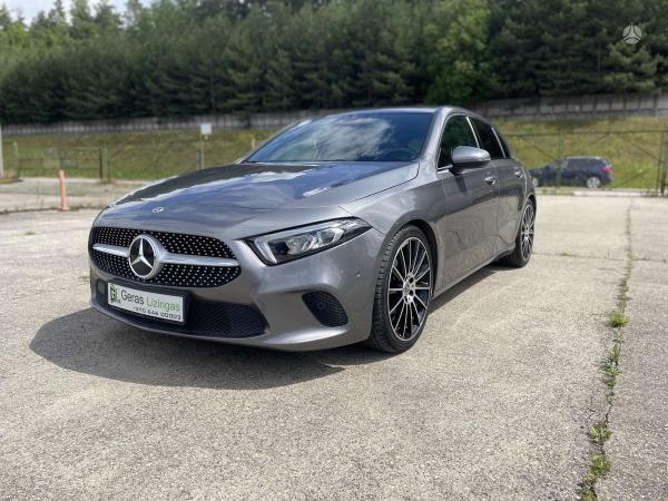 Grey Mercedes-Benz A 180 2018 in Vilnius, with an engine capacity of 1.46 L and mileage of 148 thousand km for 15750 €, photo 1 on AUTOMOTO.COM.LV