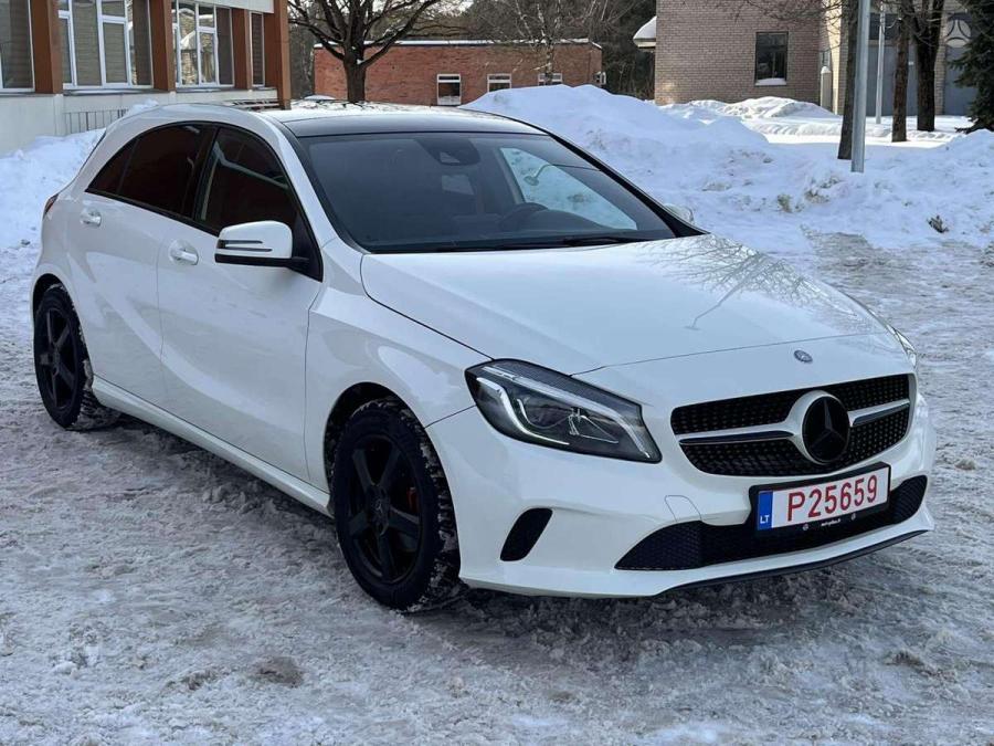 White Mercedes-Benz A 180 2016 in Jonava, with an engine capacity of 1.50 L and mileage of 147 thousand km for 10900 €, photo 5 on AUTOMOTO.COM.LV
