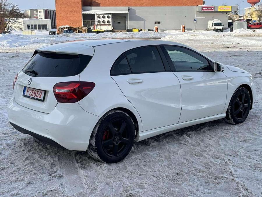 White Mercedes-Benz A 180 2016 in Jonava, with an engine capacity of 1.50 L and mileage of 147 thousand km for 10900 €, photo 6 on AUTOMOTO.COM.LV