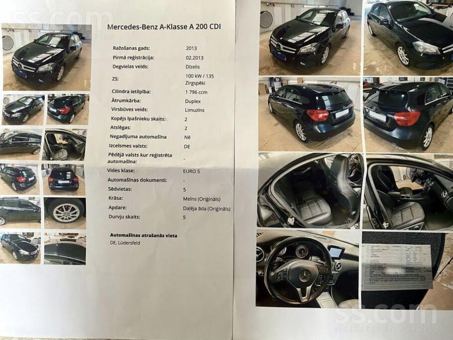 Melns Mercedes-Benz A 200 2013 Rīga, ar dzinēja tilpumu 1.80 L un nobraukumu 193 tūkst. km par 9500 €, foto 22 vietnē AUTOMOTO.COM.LV