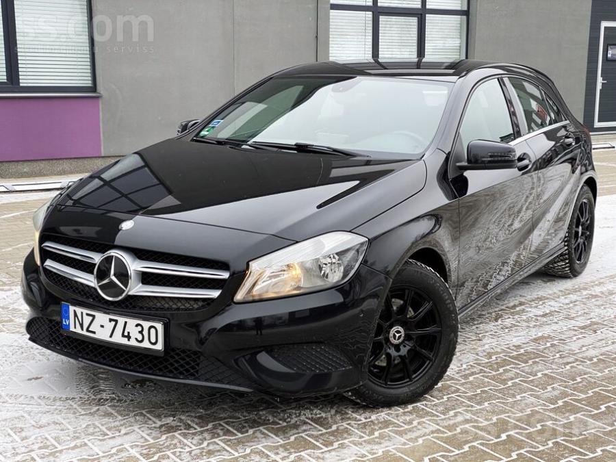 Black Mercedes-Benz A 200 2013 in Riga, with an engine capacity of 1.80 L and mileage of 194 thousand km for 9900 €, photo 1 on AUTOMOTO.COM.LV