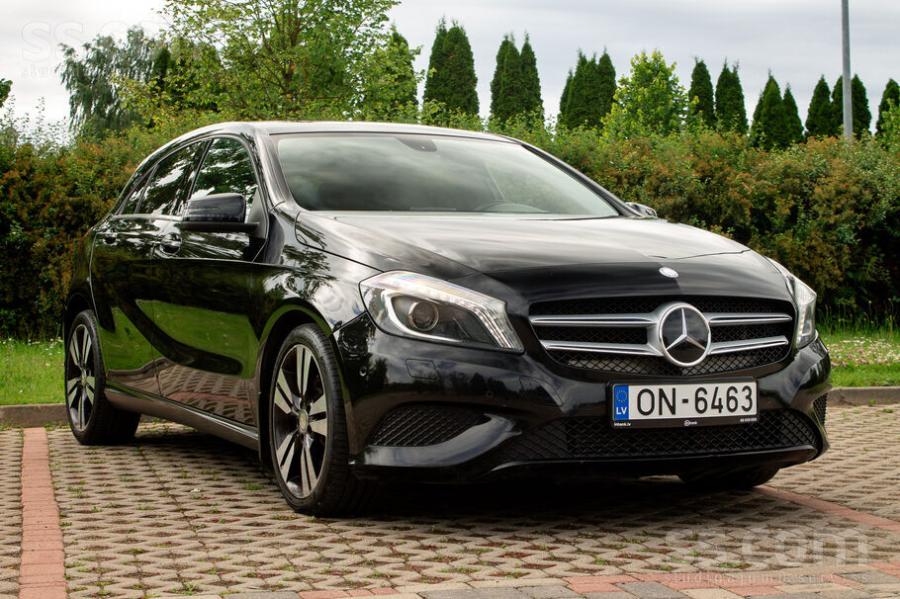 Black Mercedes-Benz A 200 2013 in Jelgava, with an engine capacity of 1.80 L and mileage of 185 thousand km for 9600 €, photo 1 on AUTOMOTO.COM.LV