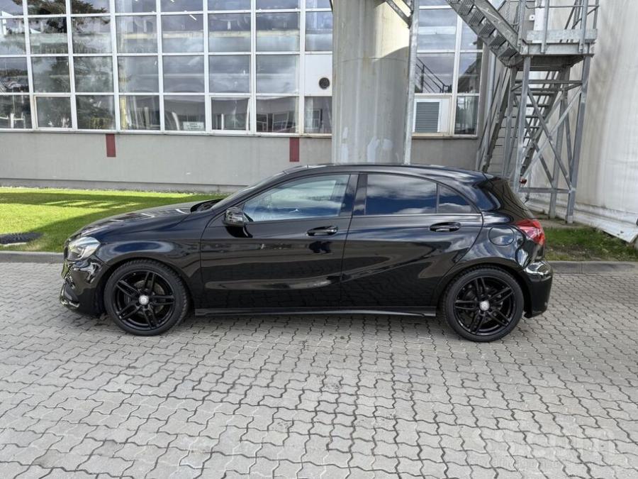 Black Mercedes-Benz A 200 2016 in Riga, with an engine capacity of 2.10 L and mileage of 156 thousand km for 12900 €, photo 6 on AUTOMOTO.COM.LV