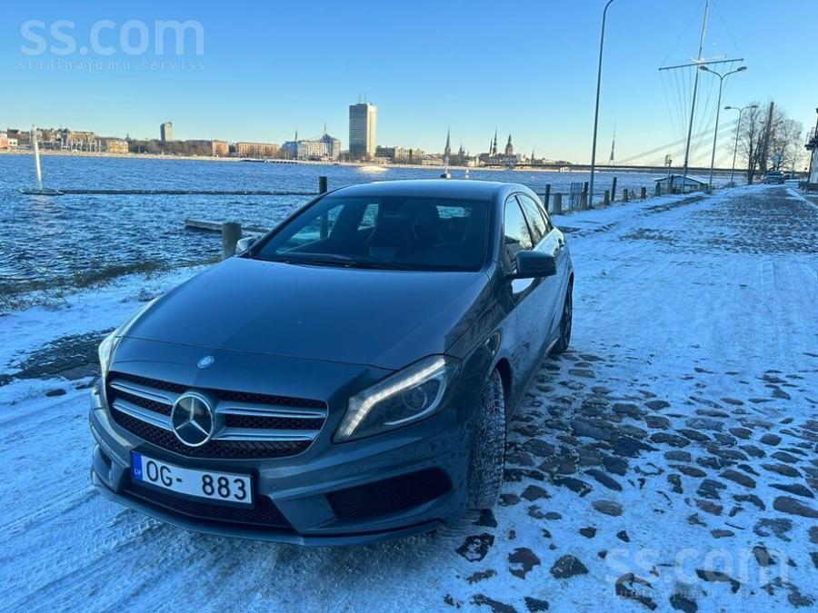 Grey Mercedes-Benz A 200 2015 in Riga, with an engine capacity of 2.10 L and mileage of 186 thousand km for 9650 €, photo 1 on AUTOMOTO.COM.LV