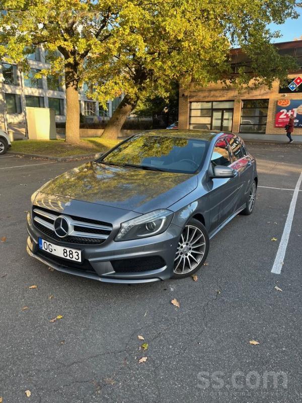 Grey Mercedes-Benz A 200 2015 in Riga, with an engine capacity of 2.10 L and mileage of 189 thousand km for 10700 €, photo 1 on AUTOMOTO.COM.LV