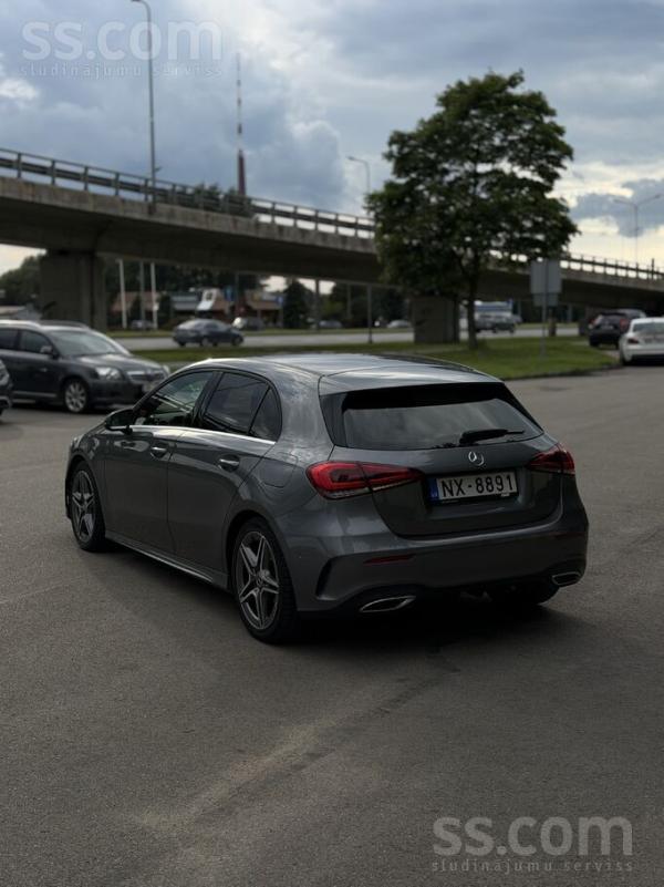 Grey Mercedes-Benz A 200 2019 in Riga, with an engine capacity of 1.30 L and mileage of 103 thousand km for 19900 €, photo 4 on AUTOMOTO.COM.LV