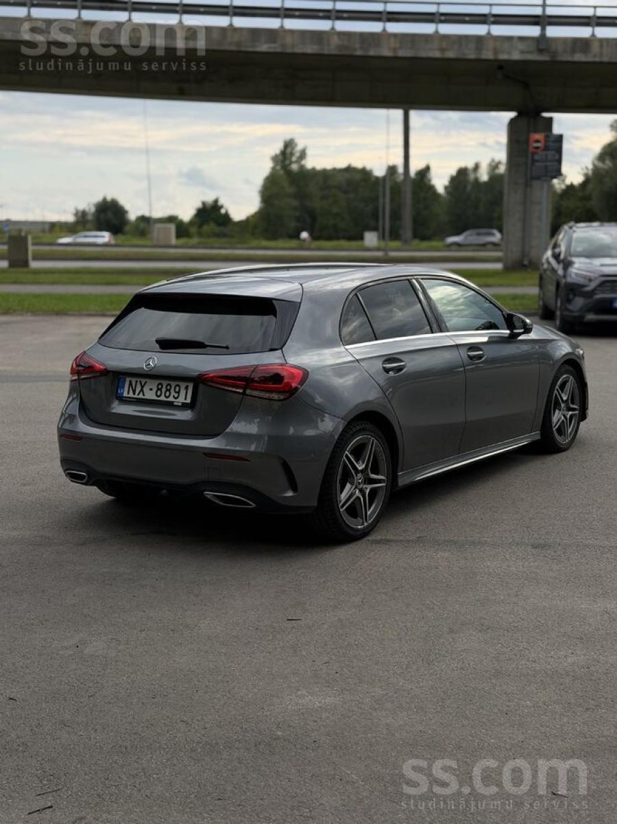 Grey Mercedes-Benz A 200 2019 in Riga, with an engine capacity of 1.30 L and mileage of 103 thousand km for 19900 €, photo 5 on AUTOMOTO.COM.LV