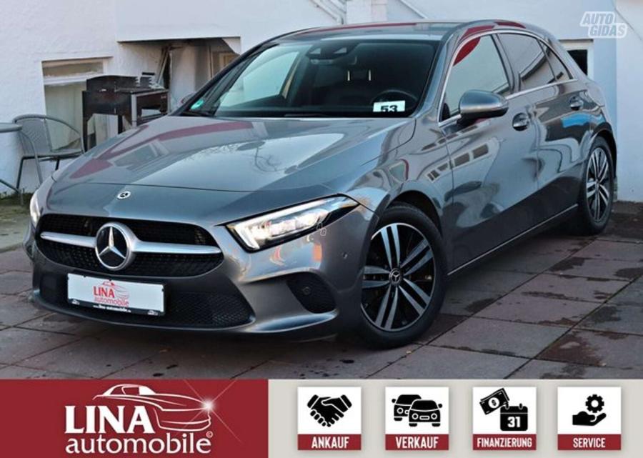 Grey Mercedes-Benz A 200 2018 in Kaunas, with an engine capacity of 1.30 L and mileage of 64 thousand km for 23409 €, photo 1 on AUTOMOTO.COM.LV
