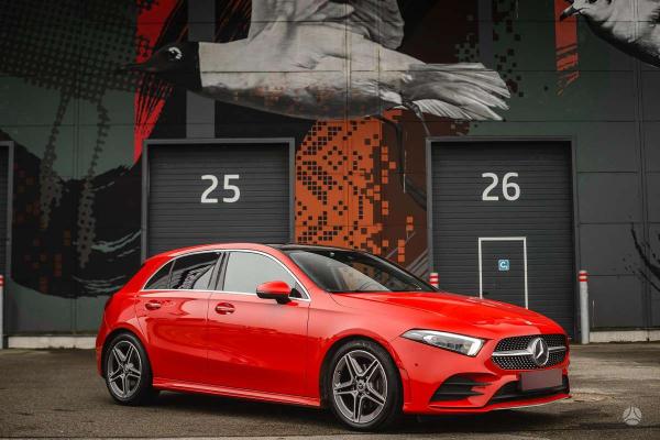 Red Mercedes-Benz A 200 2018 in Kaunas, with an engine capacity of 1.30 L and mileage of 186 thousand km for 16950 €, photo 1 on AUTOMOTO.COM.LV