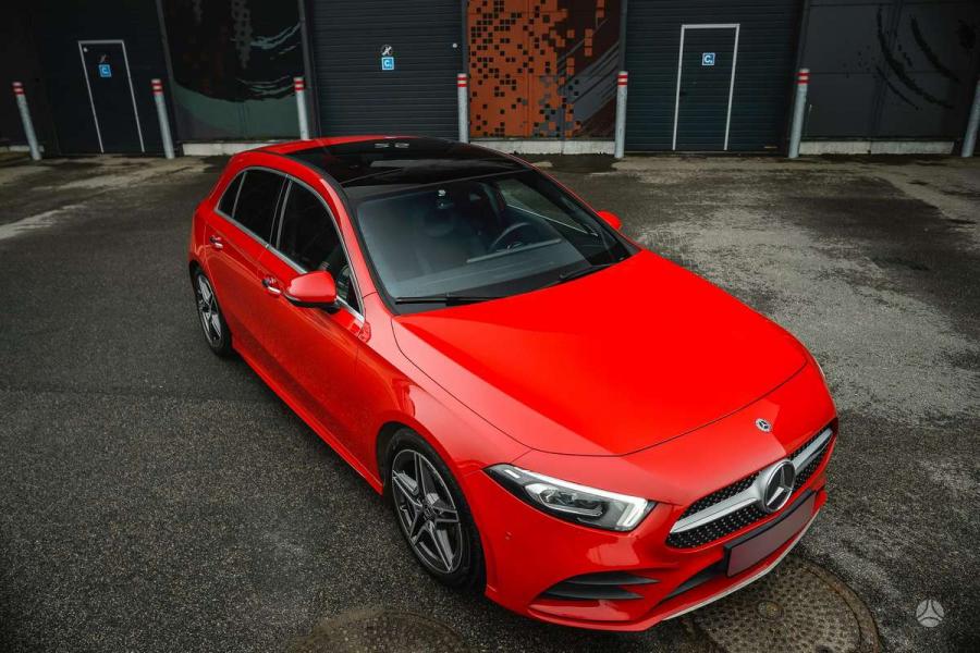 Red Mercedes-Benz A 200 2018 in Kaunas, with an engine capacity of 1.30 L and mileage of 186 thousand km for 16950 €, photo 8 on AUTOMOTO.COM.LV