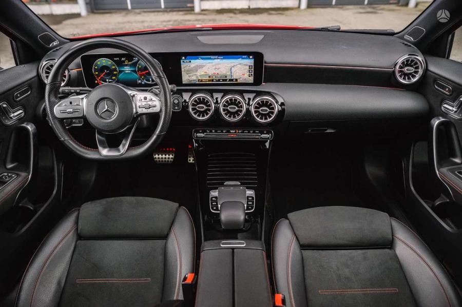 Red Mercedes-Benz A 200 2018 in Kaunas, with an engine capacity of 1.30 L and mileage of 186 thousand km for 16950 €, photo 15 on AUTOMOTO.COM.LV