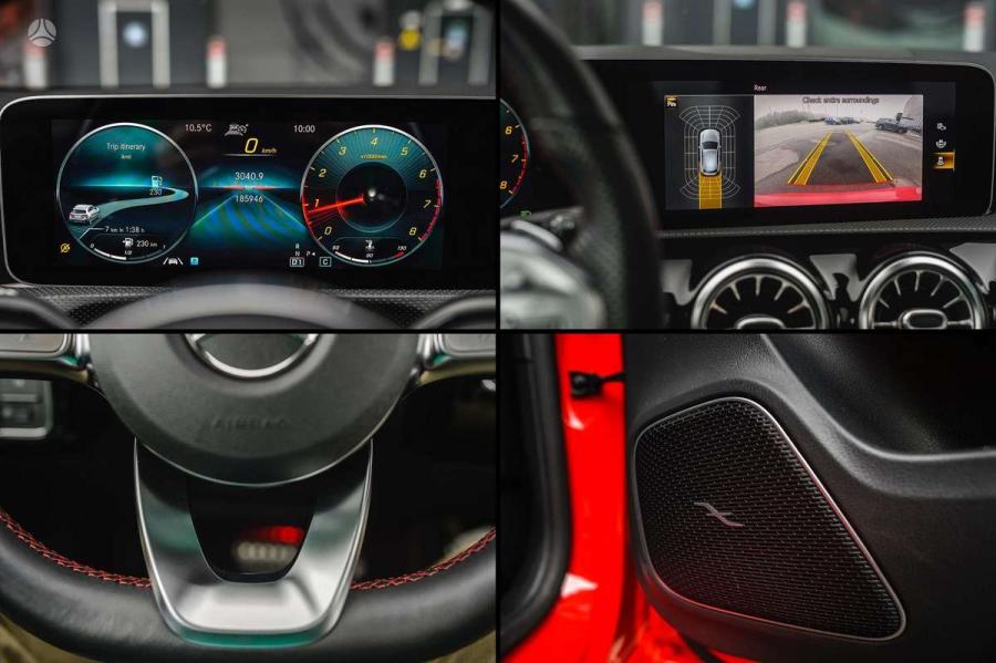 Red Mercedes-Benz A 200 2018 in Kaunas, with an engine capacity of 1.30 L and mileage of 186 thousand km for 16950 €, photo 19 on AUTOMOTO.COM.LV