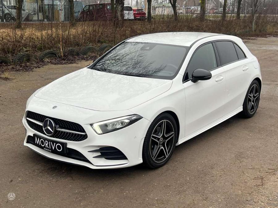 White Mercedes-Benz A 200 2018 in Siauliai, with an engine capacity of 1.33 L and mileage of 109 thousand km for 21500 €, photo 1 on AUTOMOTO.COM.LV