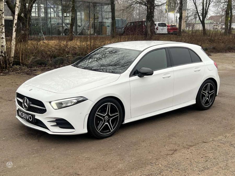 White Mercedes-Benz A 200 2018 in Siauliai, with an engine capacity of 1.33 L and mileage of 109 thousand km for 21500 €, photo 2 on AUTOMOTO.COM.LV