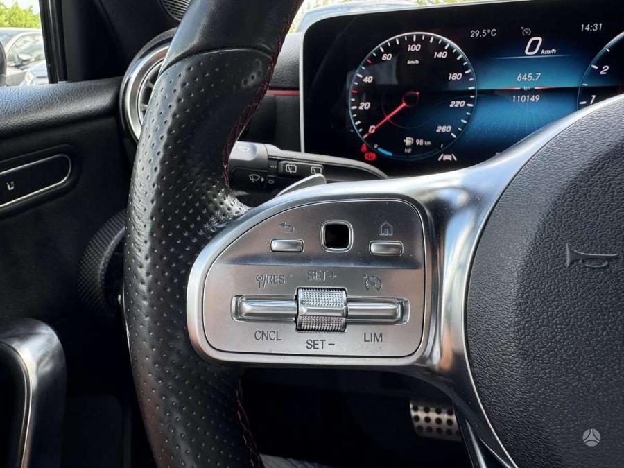 White Mercedes-Benz A 200 2018 in Vilnius, with an engine capacity of 1.30 L and mileage of 110 thousand km for 17500 €, photo 23 on AUTOMOTO.COM.LV