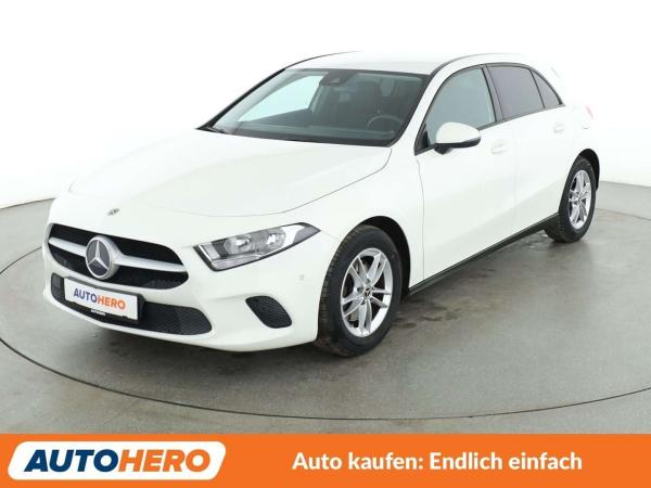 White Mercedes-Benz A 200 2018 in Kaunas, with an engine capacity of 1.30 L and mileage of 88 thousand km for 21875 €, photo 1 on AUTOMOTO.COM.LV