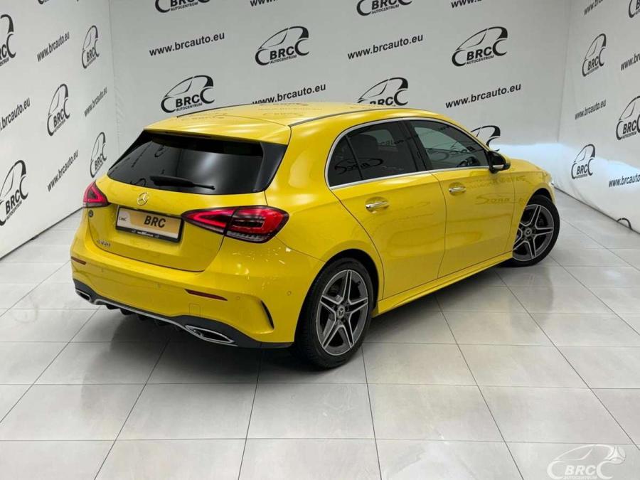 Yellow Mercedes-Benz a-220 2019 in Vilnius, with an engine capacity of 1.99 L and mileage of 28 thousand km for 19900 €, photo 4 on AUTOMOTO.COM.LV