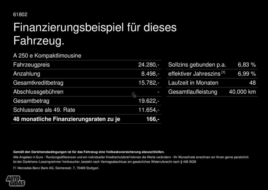 Melns Mercedes-Benz a-250 2020 Kauņa, ar dzinēja tilpumu 1.30 L un nobraukumu 27 tūkst. km par 27228 €, foto 2 vietnē AUTOMOTO.COM.LV