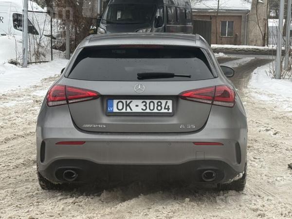 Grey Mercedes-Benz A 35 AMG 2019 in Riga, with an engine capacity of 2.00 L and mileage of 97 thousand km for 22900 €, photo 6 on AUTOMOTO.COM.LV