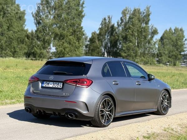 Grey Mercedes-Benz A 35 AMG 2019 in Riga, with an engine capacity of 2.00 L and mileage of 101 thousand km for 25900 €, photo 4 on AUTOMOTO.COM.LV