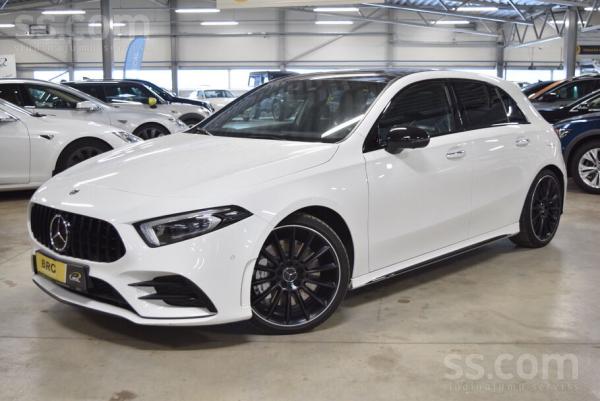 White Mercedes-Benz A 35 AMG 2019 in Riga, with an engine capacity of 2.00 L and mileage of 147 thousand km for 32900 €, photo 1 on AUTOMOTO.COM.LV