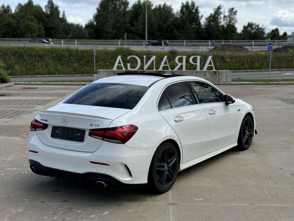 White Mercedes-Benz A 35 AMG 2020 in Vilnius, with an engine capacity of 2.00 L and mileage of 74 thousand km for 28990 €, photo 8 on AUTOMOTO.COM.LV