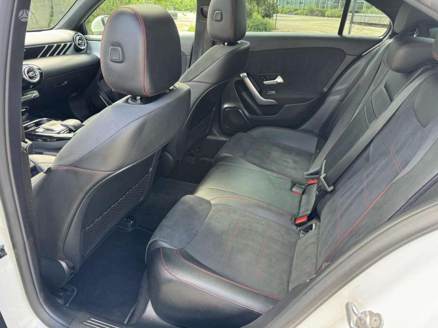 White Mercedes-Benz A 35 AMG 2020 in Vilnius, with an engine capacity of 2.00 L and mileage of 74 thousand km for 28990 €, photo 16 on AUTOMOTO.COM.LV