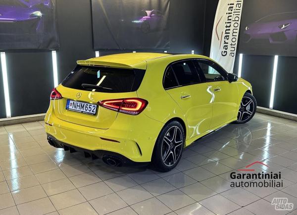 Yellow Mercedes-Benz A 35 AMG 2019 in Avizieniai, with an engine capacity of 2.00 L and mileage of 99 thousand km for 29500 €, photo 2 on AUTOMOTO.COM.LV