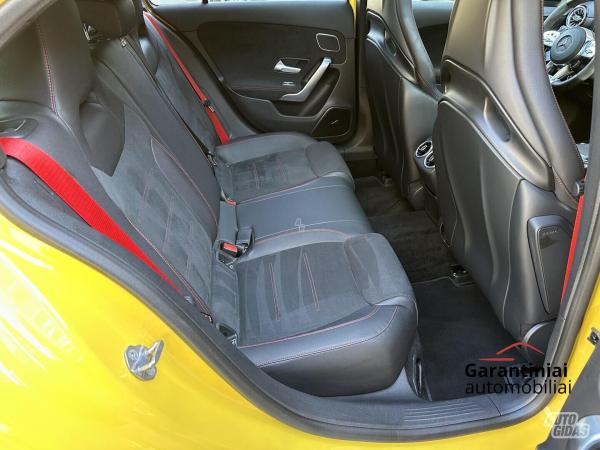 Yellow Mercedes-Benz A 35 AMG 2019 in Avizieniai, with an engine capacity of 2.00 L and mileage of 99 thousand km for 29500 €, photo 5 on AUTOMOTO.COM.LV