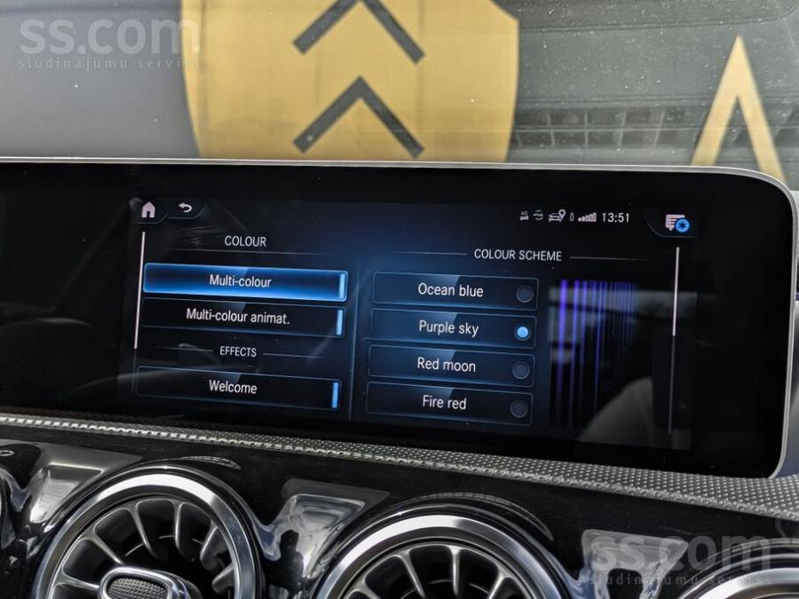 Yellow Mercedes-Benz A 45 AMG 2020 in Tukums, with an engine capacity of 2.00 L and mileage of 106 thousand km for 34990 €, photo 14 on AUTOMOTO.COM.LV