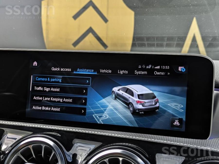 Yellow Mercedes-Benz A 45 AMG 2020 in Tukums, with an engine capacity of 2.00 L and mileage of 106 thousand km for 34990 €, photo 32 on AUTOMOTO.COM.LV
