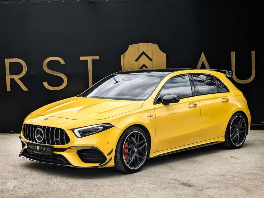 Желтый Мерседес A 45 AMГ 2020 в Тукумс, объемом двигателя 1.99 л и пробегом 106 тыс. км за 34990 €, фото 39 на AUTOMOTO.COM.LV