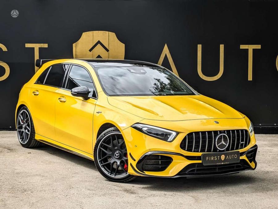 Желтый Мерседес A 45 AMГ 2020 в Тукумс, объемом двигателя 1.99 л и пробегом 106 тыс. км за 34990 €, фото 40 на AUTOMOTO.COM.LV