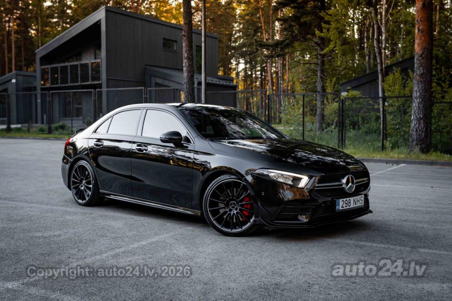 Black Mercedes-Benz A-Class 2022 in Tallinn, with an engine capacity of 2.00 L and mileage of 43 thousand km for 41000 €, photo 1 on AUTOMOTO.COM.LV