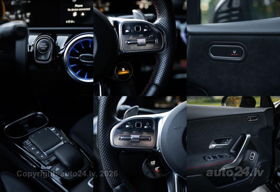 Black Mercedes-Benz A-Class 2022 in Tallinn, with an engine capacity of 2.00 L and mileage of 43 thousand km for 41000 €, photo 26 on AUTOMOTO.COM.LV