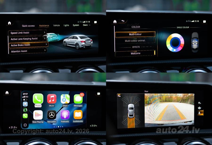Black Mercedes-Benz A-Class 2022 in Tallinn, with an engine capacity of 2.00 L and mileage of 43 thousand km for 41000 €, photo 27 on AUTOMOTO.COM.LV