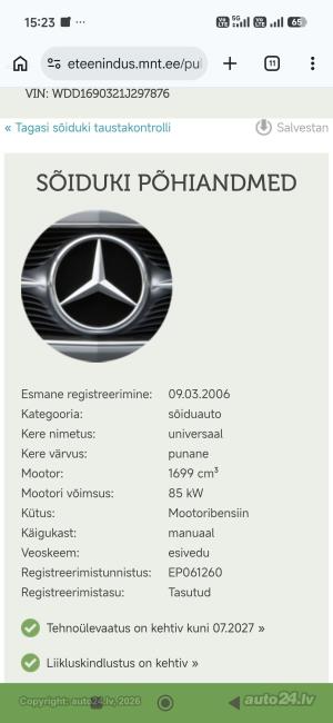 Sarkans Mercedes-Benz A-Class 2006 Tartu, ar dzinēja tilpumu 1.70 L un nobraukumu 248 tūkst. km par 2999 €, foto 21 vietnē AUTOMOTO.COM.LV