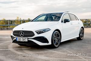 White Mercedes-Benz A-Class 2023 in Parnu, with an engine capacity of 1.30 L and mileage of 66 thousand km for 34500 €, photo  on AUTOMOTO.COM.LV